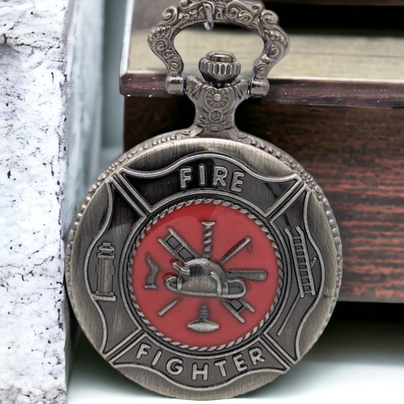 Accessories | Firefighter Pocket Watch New Silver Fireman Gift ...